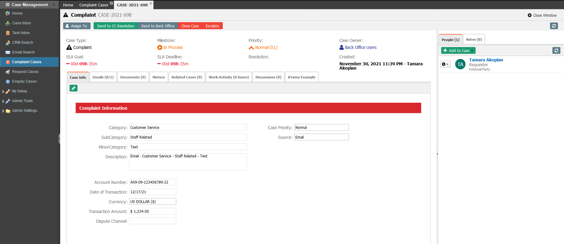 Anatomy of a Standard Case Detail Page