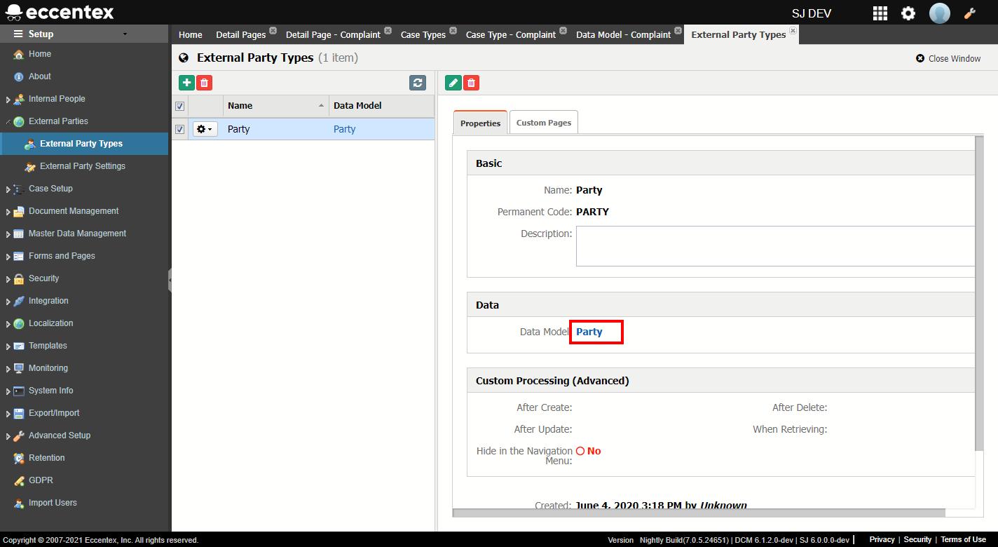 Extending the party data model