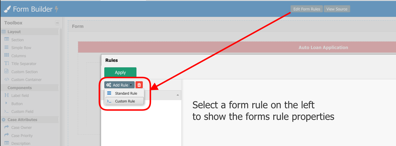 Use of Standard Rules in MDM Forms